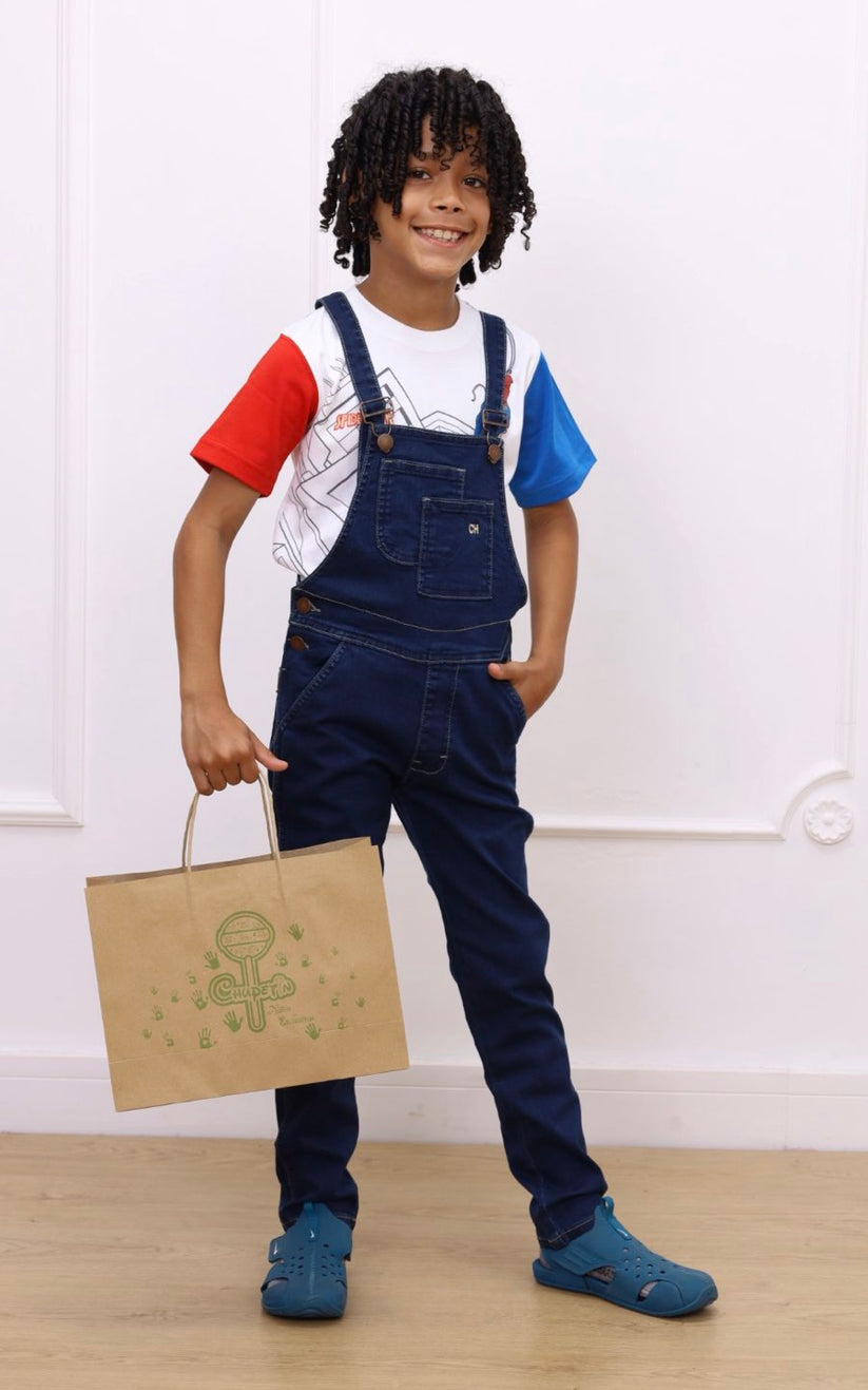 Overol Jeans Azul Para Niños – Mi Gamarra